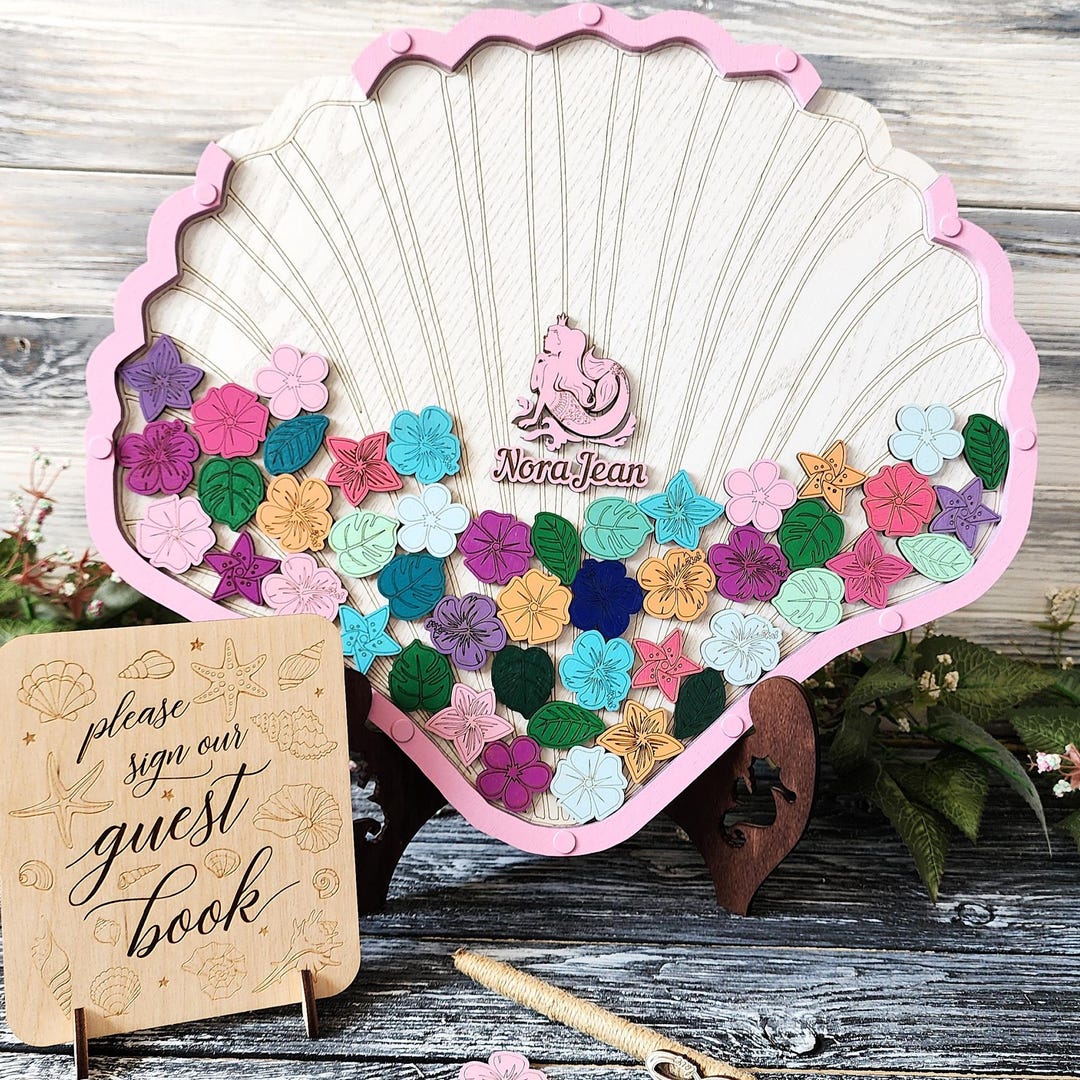 Nautical Guest Book, Guest Book Sign, Shell, Shell Guest Book, Wedding ...