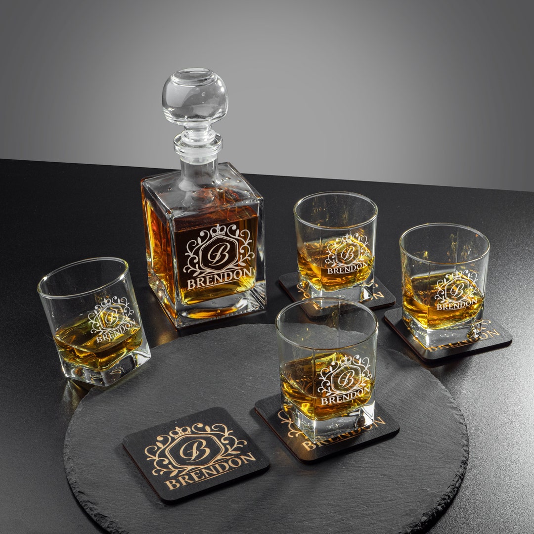 Personalized Decanter Set With Box, Whiskey Decanter Set Personalized ...