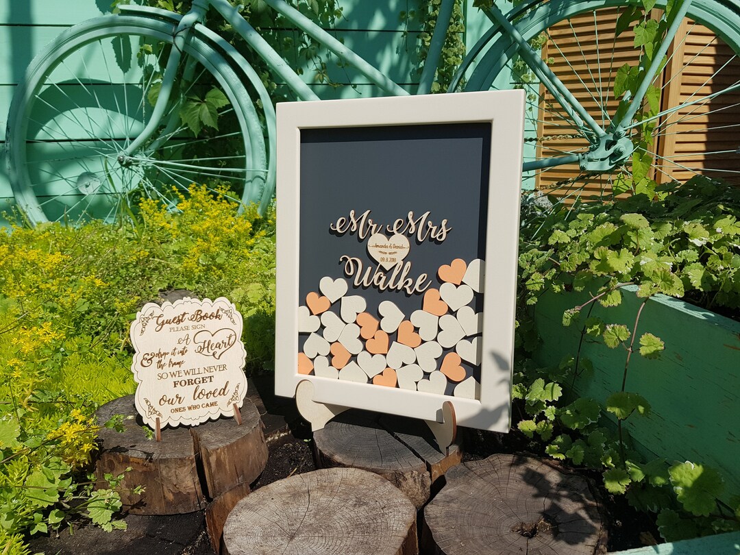 Wedding Sign in Book, Wedding Heart Box, Wedding Original Guest Book ...