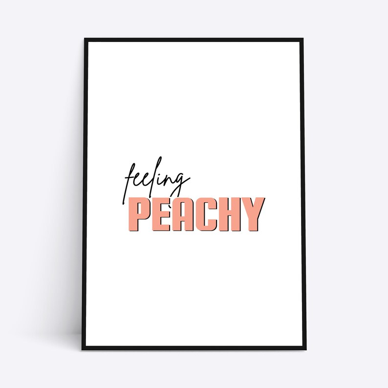 Feeling Peachy Digital Print, Peach Decor, Bathroom Wall Art, Peach ...