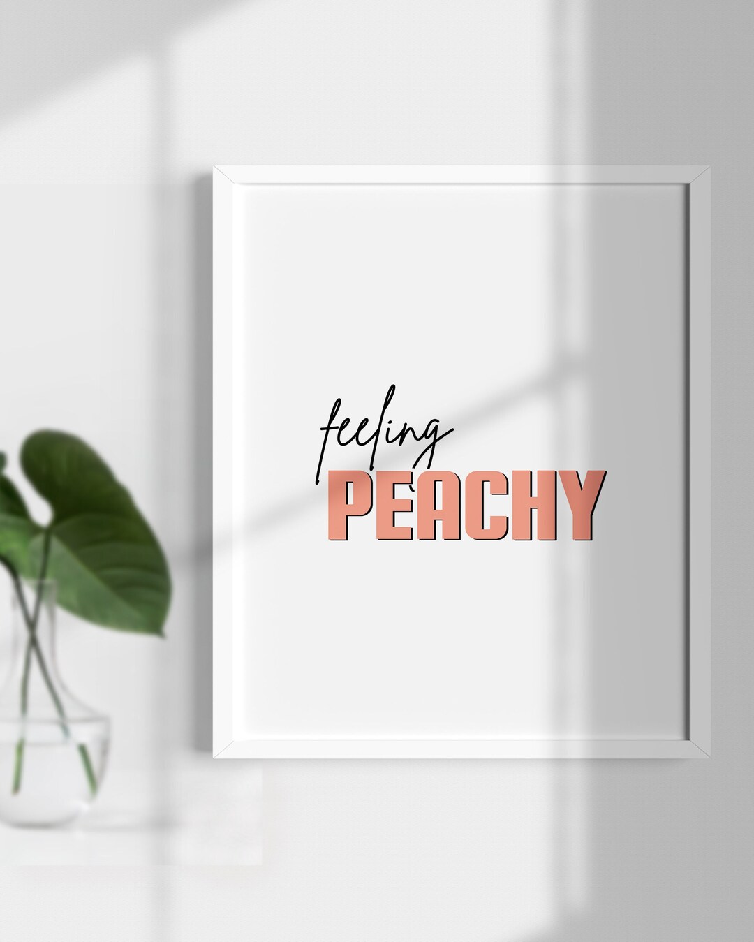 Feeling Peachy Digital Print, Peach Decor, Bathroom Wall Art, Peach ...