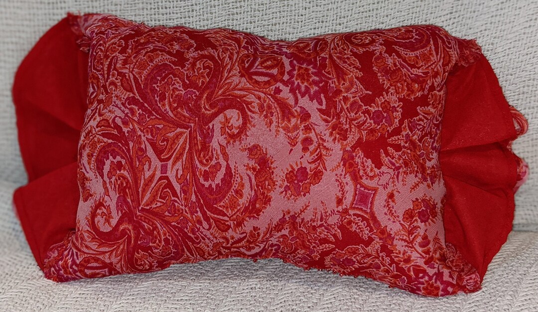 Red Rectangle Pillow, Stuffed, Handmade - Etsy