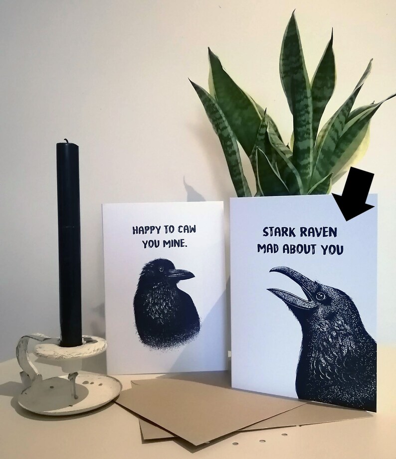 Raven Anniversary Card Alternative Cards Funny Bird Puns Crow ...