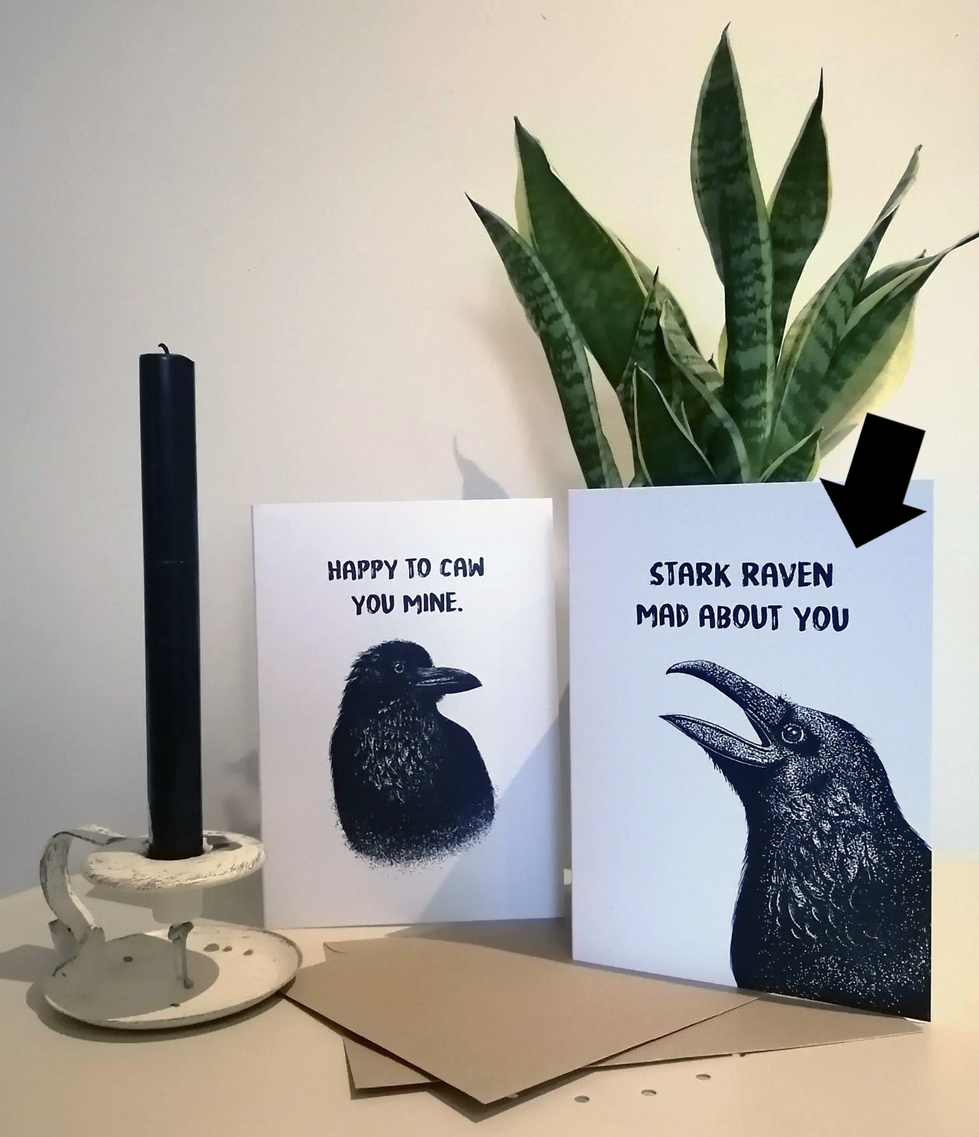 Raven Anniversary Card Alternative Cards Funny Bird Puns Crow ...