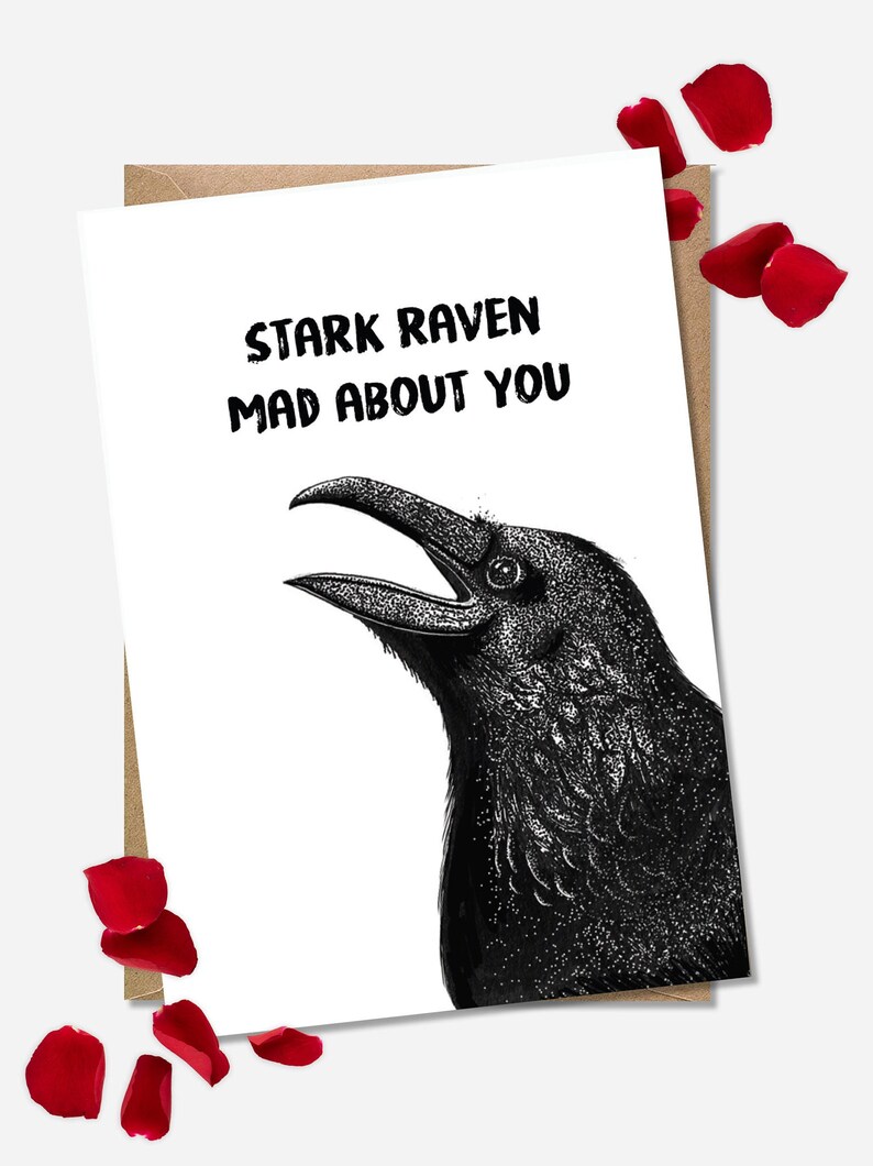 Raven Anniversary Card Alternative Cards Funny Bird Puns Crow ...