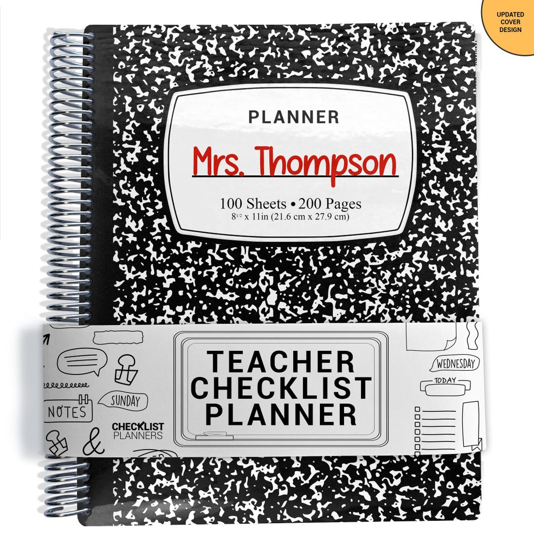 TEACHER Checklist Planner, Lesson Planner, 2026-2027, School Year ...