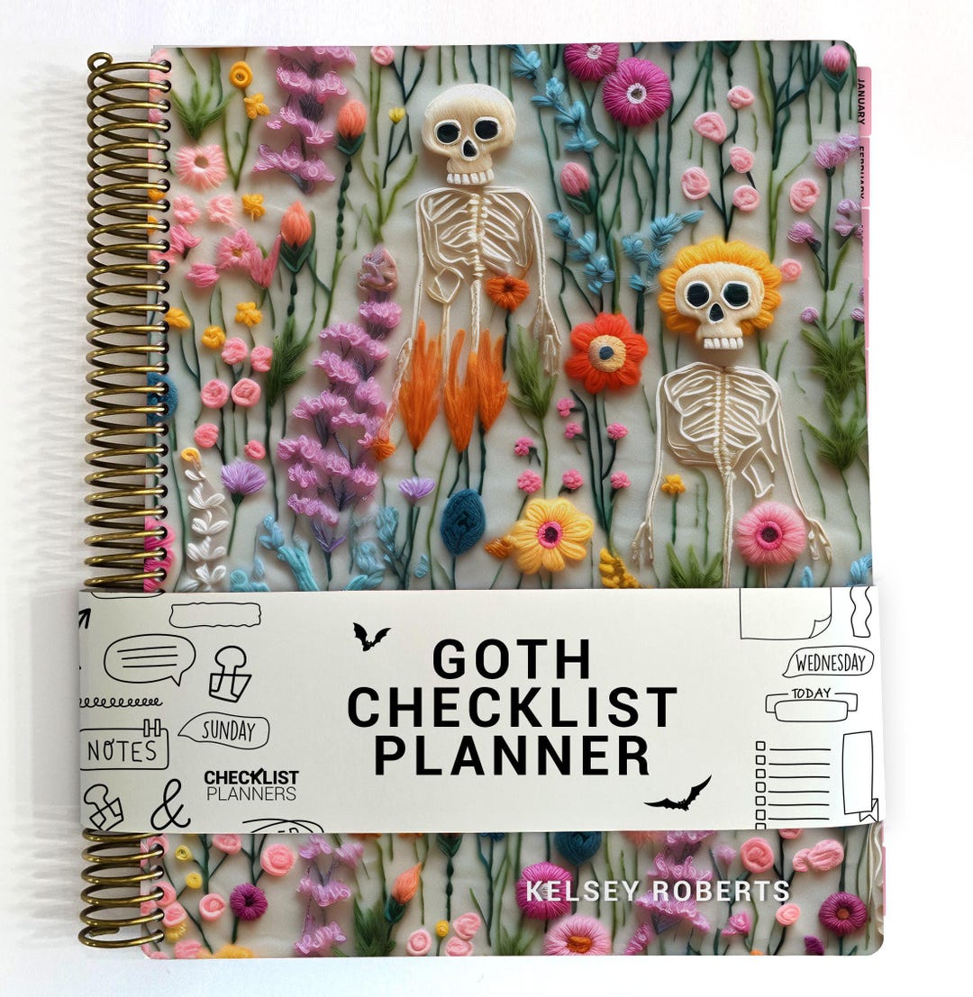 Goth Checklist Planner, to Do List Planner, 2025-2026, Personalized ...
