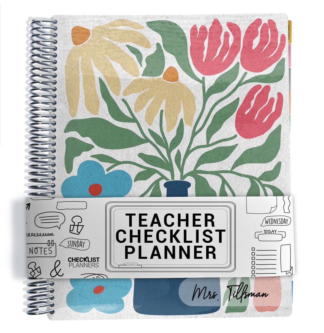TEACHER Checklist Planner, Lesson Planner, 2026-2027, School Year ...