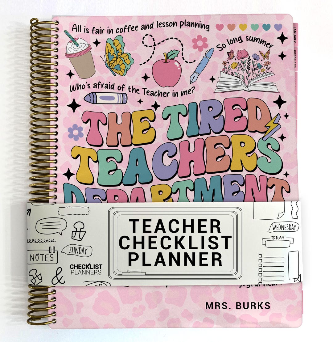 TEACHER Checklist Planner, Lesson Planner, 2025-2026, School Year ...