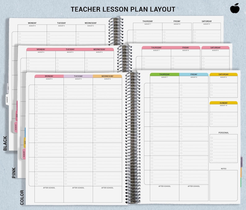 TEACHER Checklist Planner, Lesson Planner, 2026-2027, School Year ...