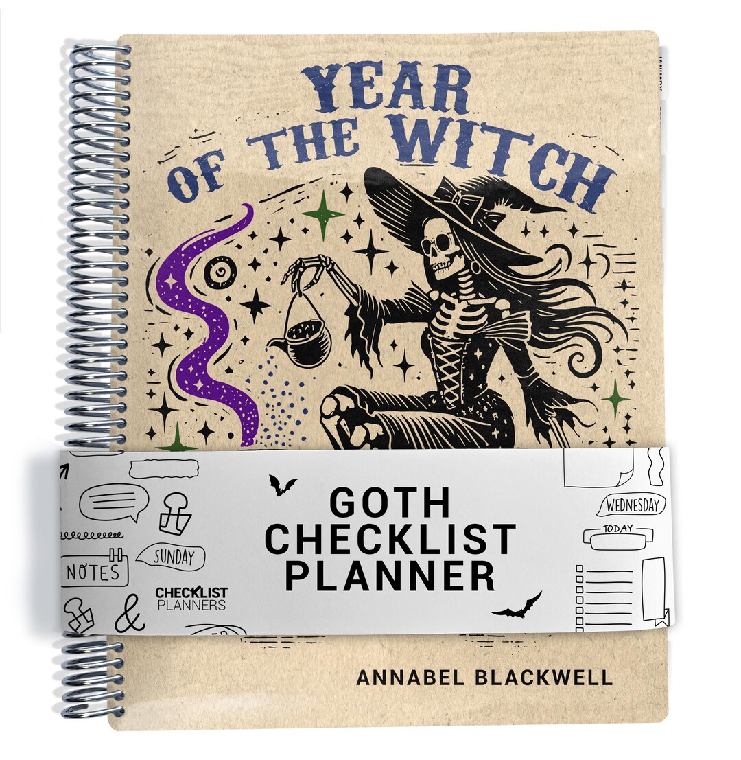 Goth Checklist Planner, to Do List Planner, 2025-2026, Personalized ...
