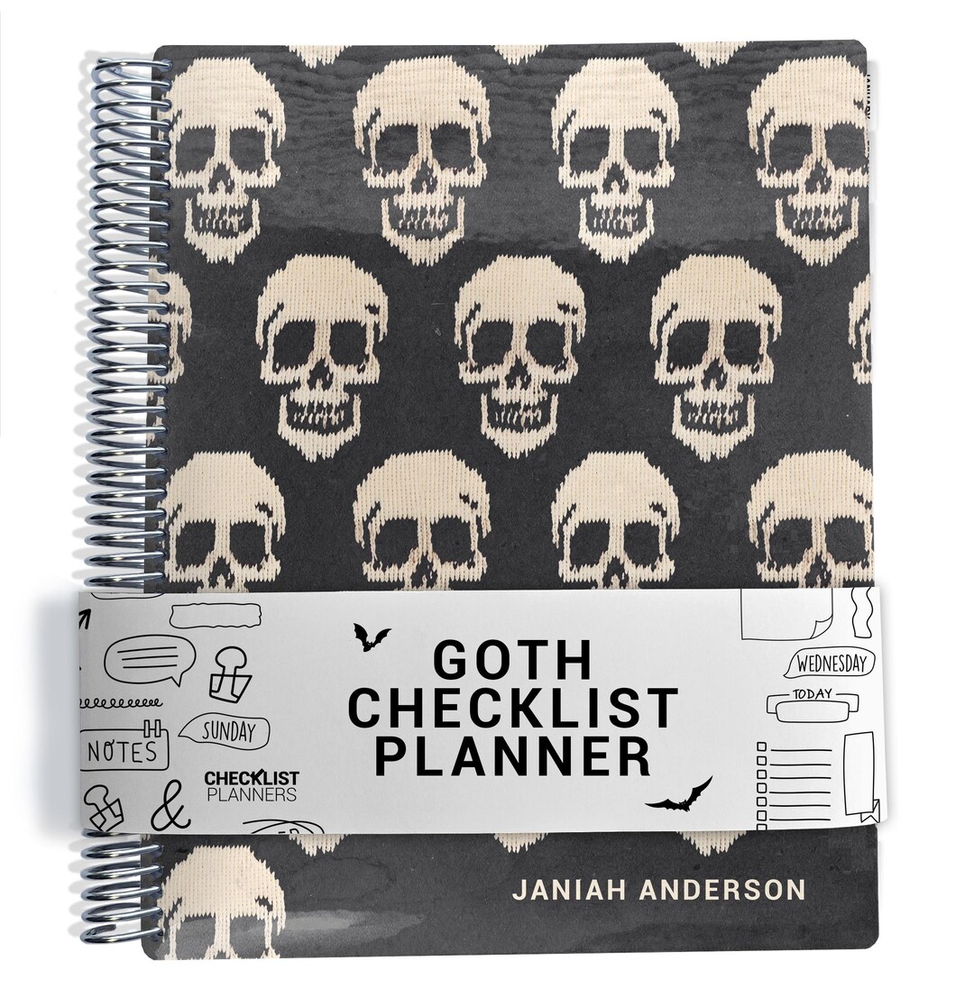 Goth Checklist Planner, to Do List Planner, 2025-2026, Personalized ...
