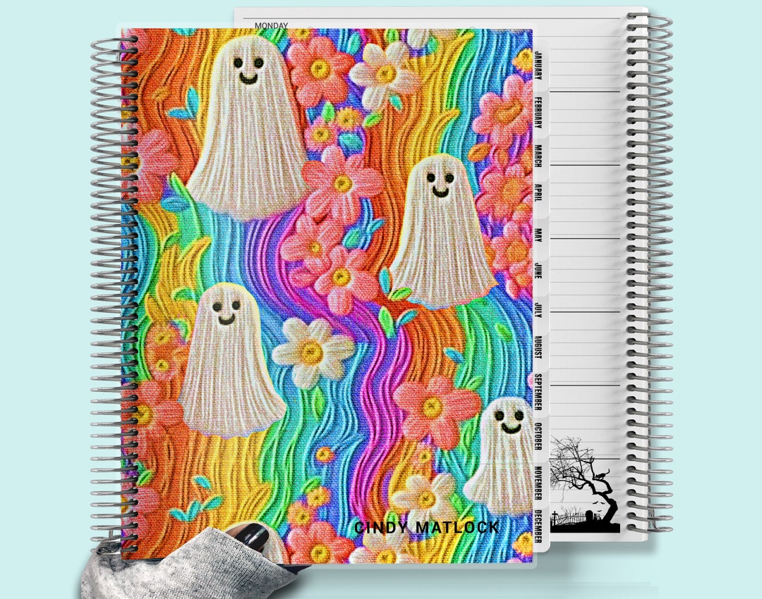 Trippy Ghost Rainbow Garden Planner, Cute Planner, to Do List ...