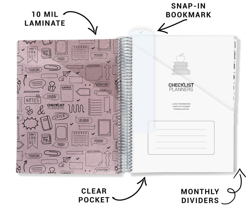 TEACHER Checklist Planner, Lesson Planner, 2026-2027 School Year ...