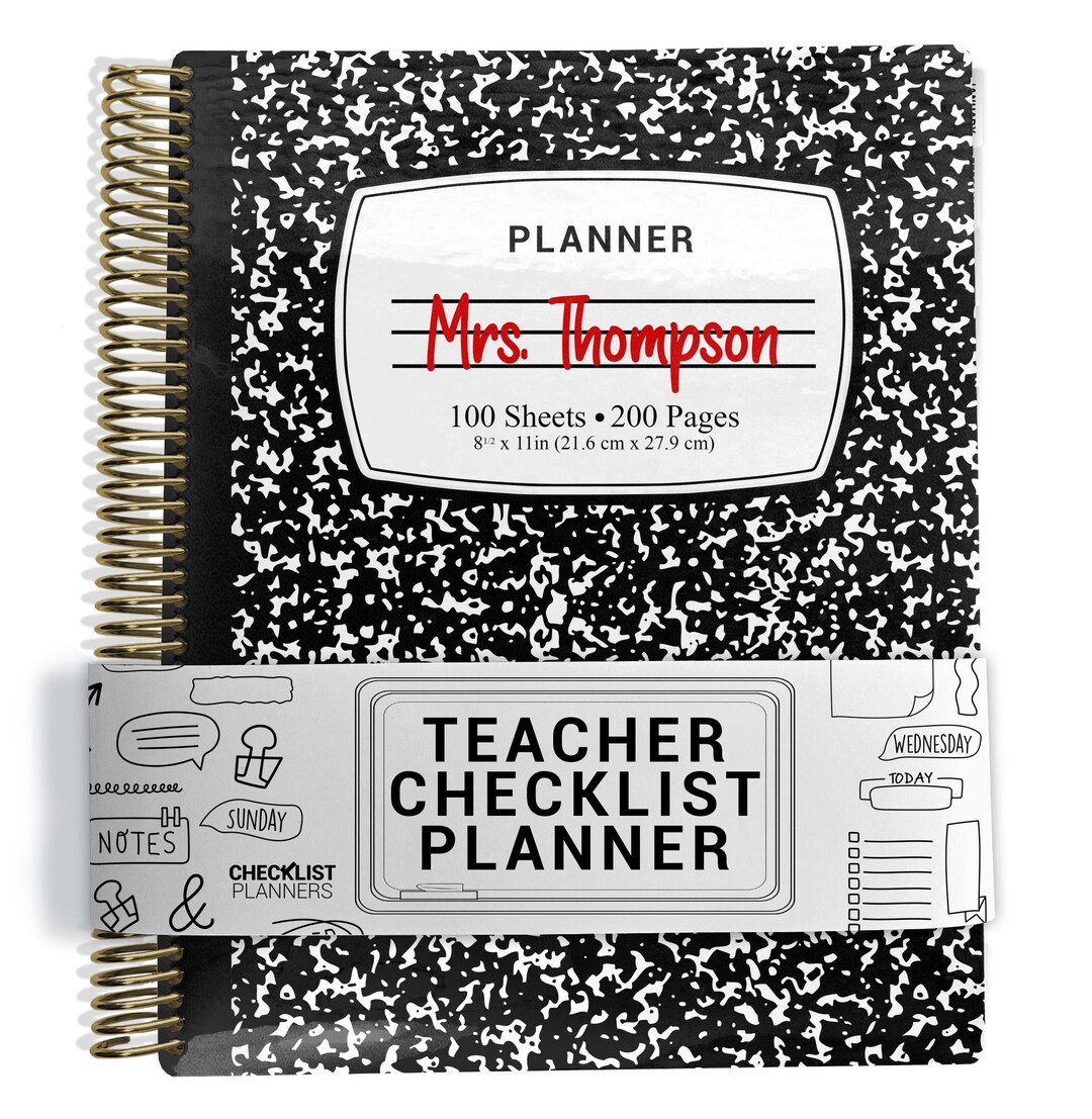 TEACHER Checklist Planner, Lesson Planner, 2025-2026, School Year ...