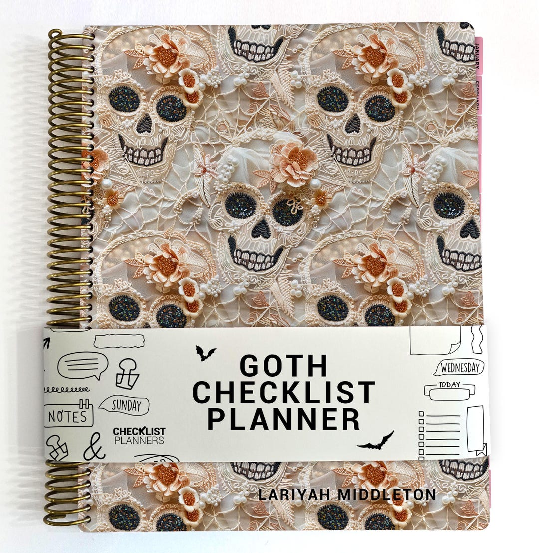 Goth Checklist Planner, to Do List Planner, 2024-2025, 2025-2026 ...