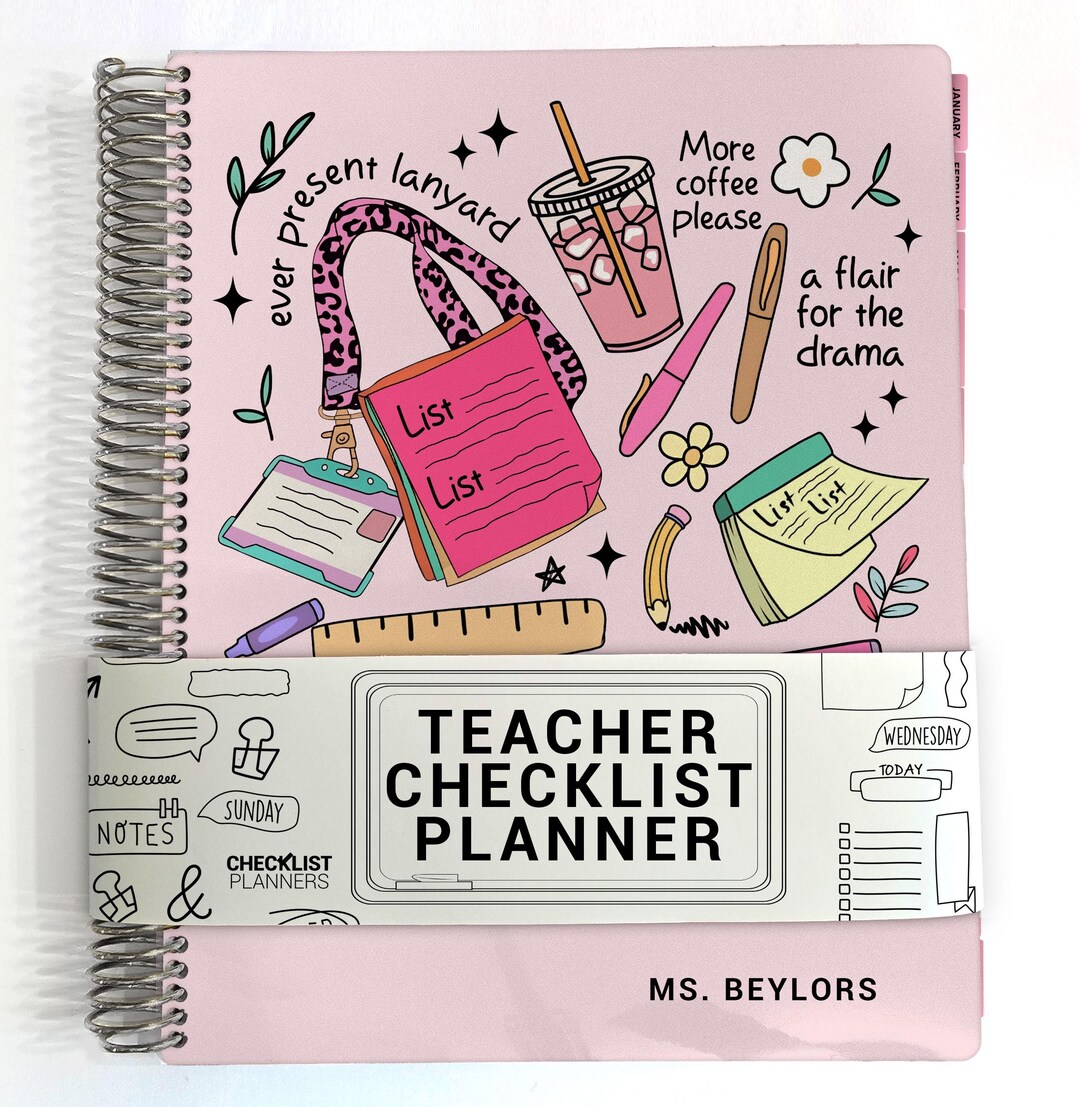 TEACHER Checklist Planner, Lesson Planner, 2024-2025, 2025-2026, School ...