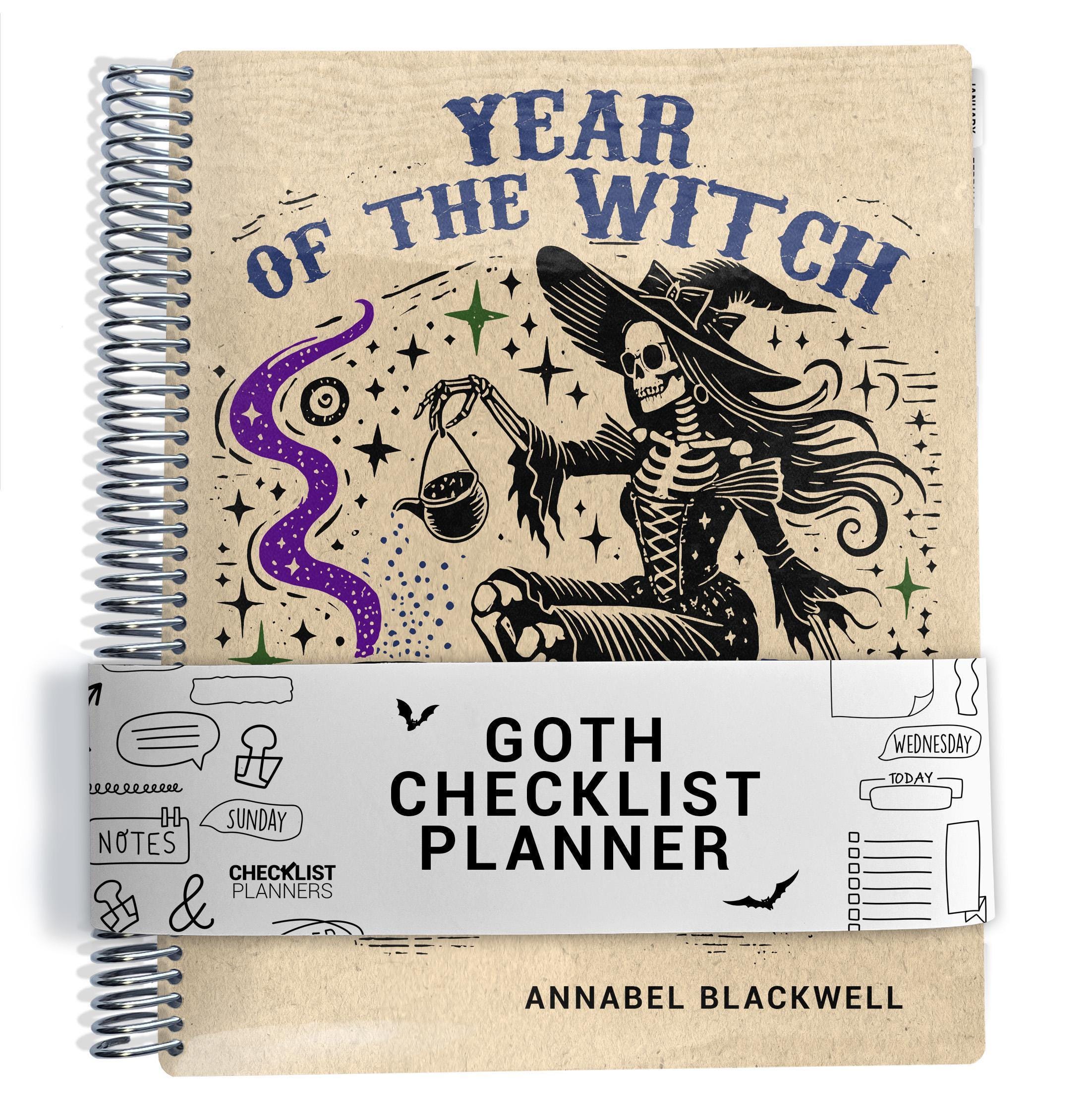 Goth Checklist Planner, to Do List Planner, 2026-2027, Personalized ...