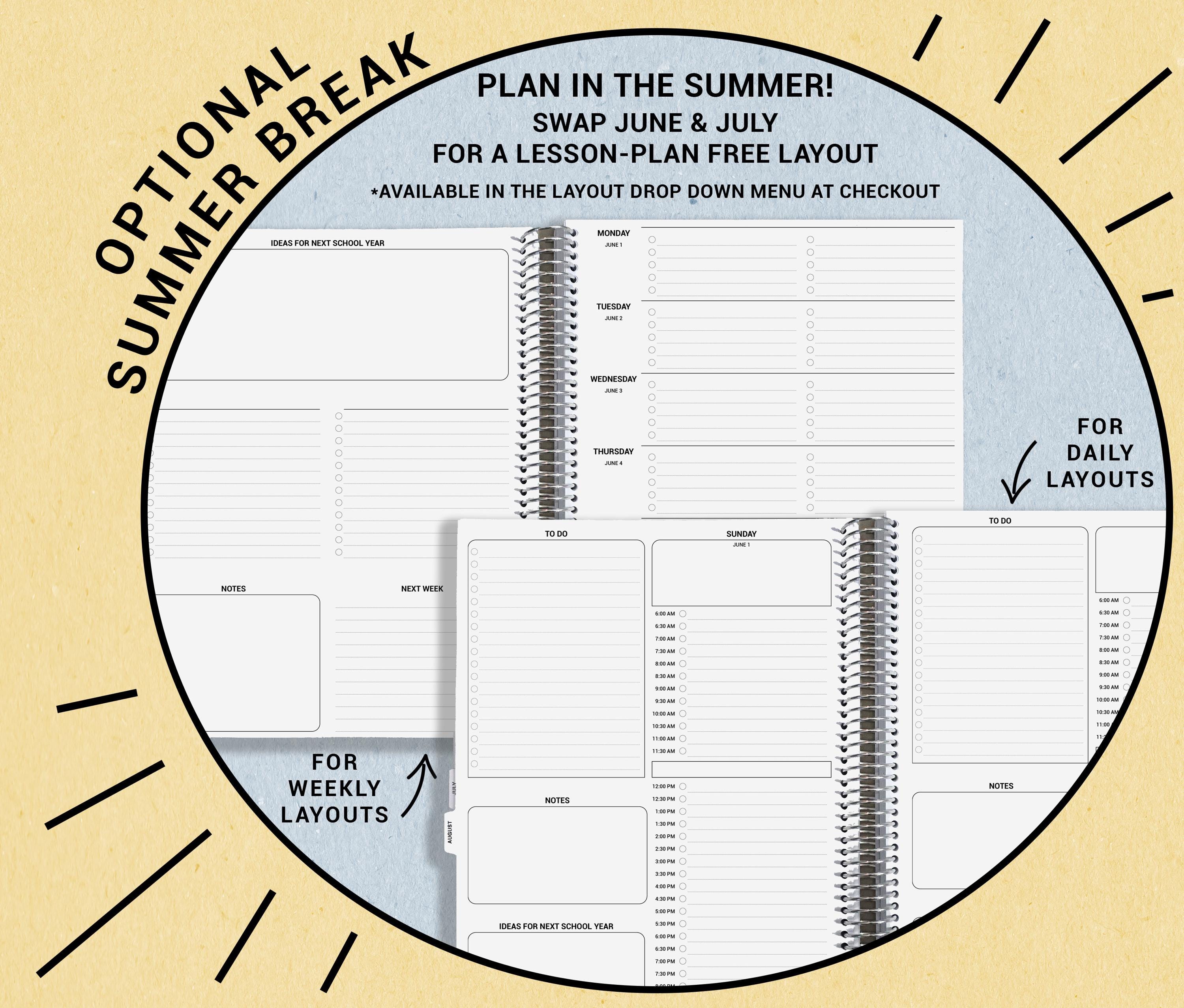 TEACHER Checklist Planner, Lesson Planner, 2026-2027, School Year ...