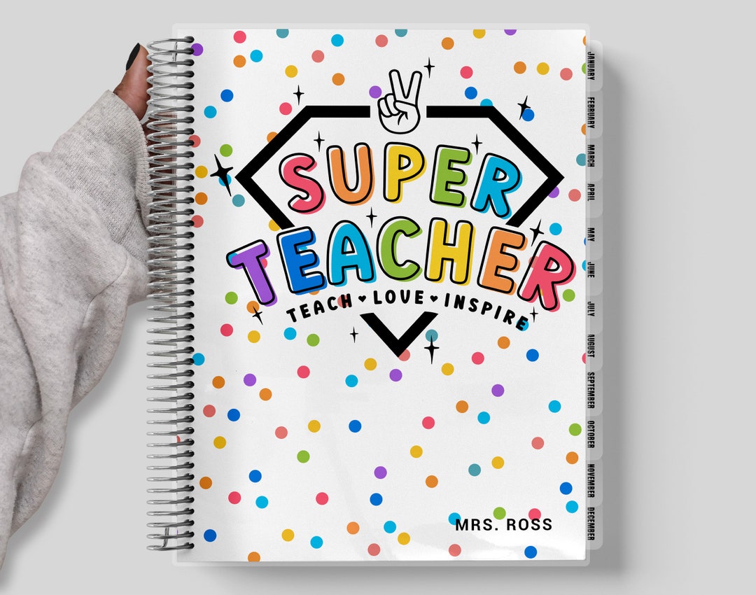 TEACHER Checklist Planner, Personalized Teacher Planner 2024-2025 ...