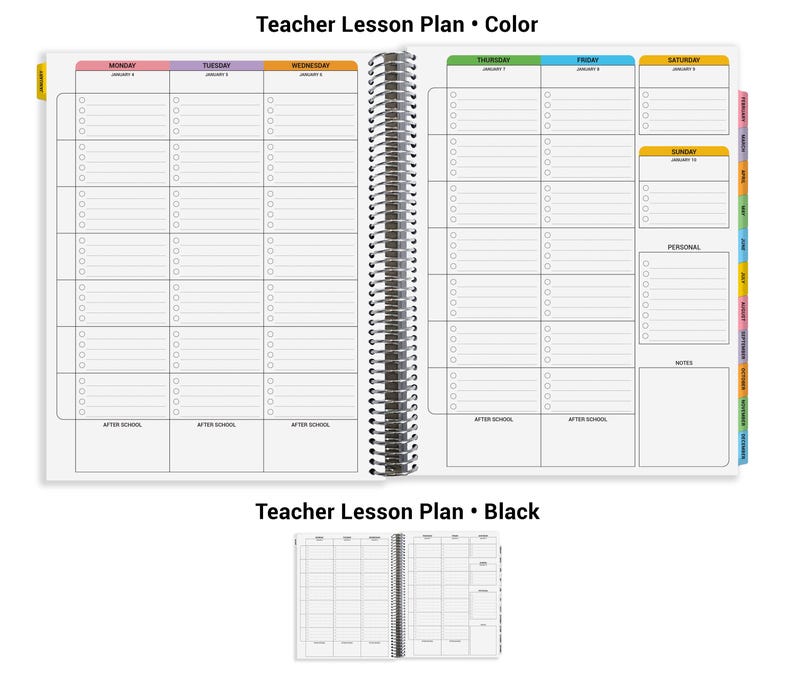 TEACHER Checklist Planner, Lesson Planner, 2026-2027, School Year ...