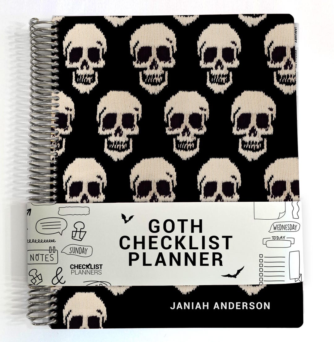Goth Checklist Planner, to Do List Planner, 2025-2026, Personalized ...