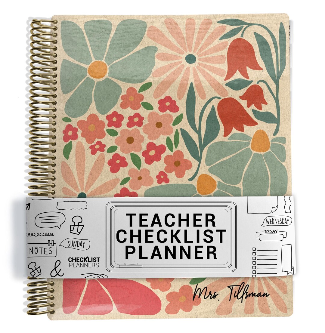 TEACHER Checklist Planner, Lesson Planner, 2026-2027, School Year ...