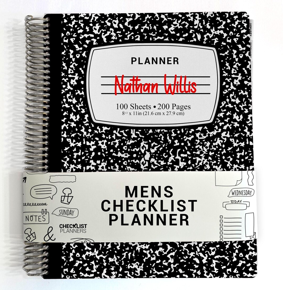Men's Checklist Planner, to Do List Planner, 2024-2025, 2025-2026 ...