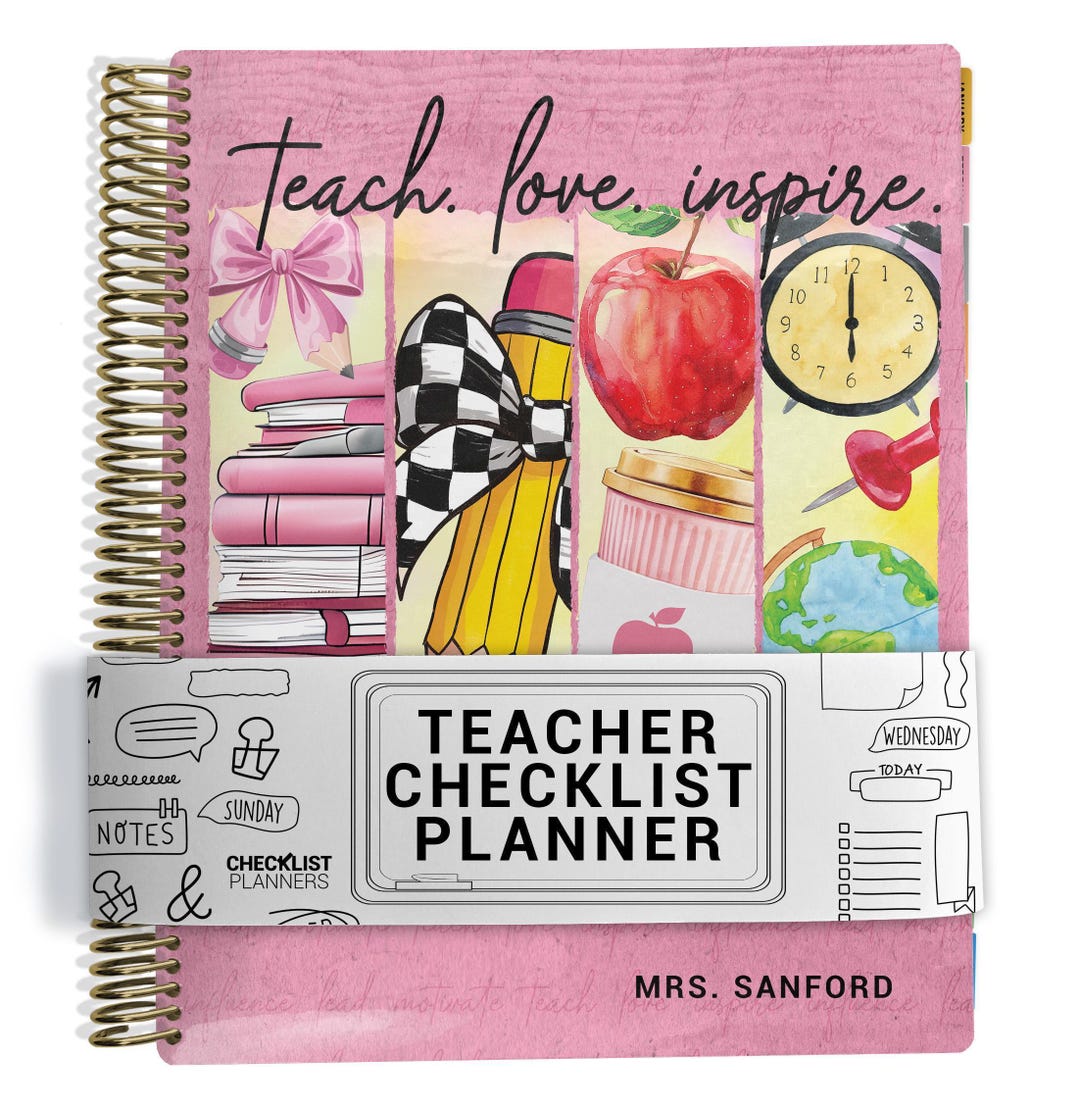 TEACHER Checklist Planner, Lesson Planner, 2026-2027, School Year ...