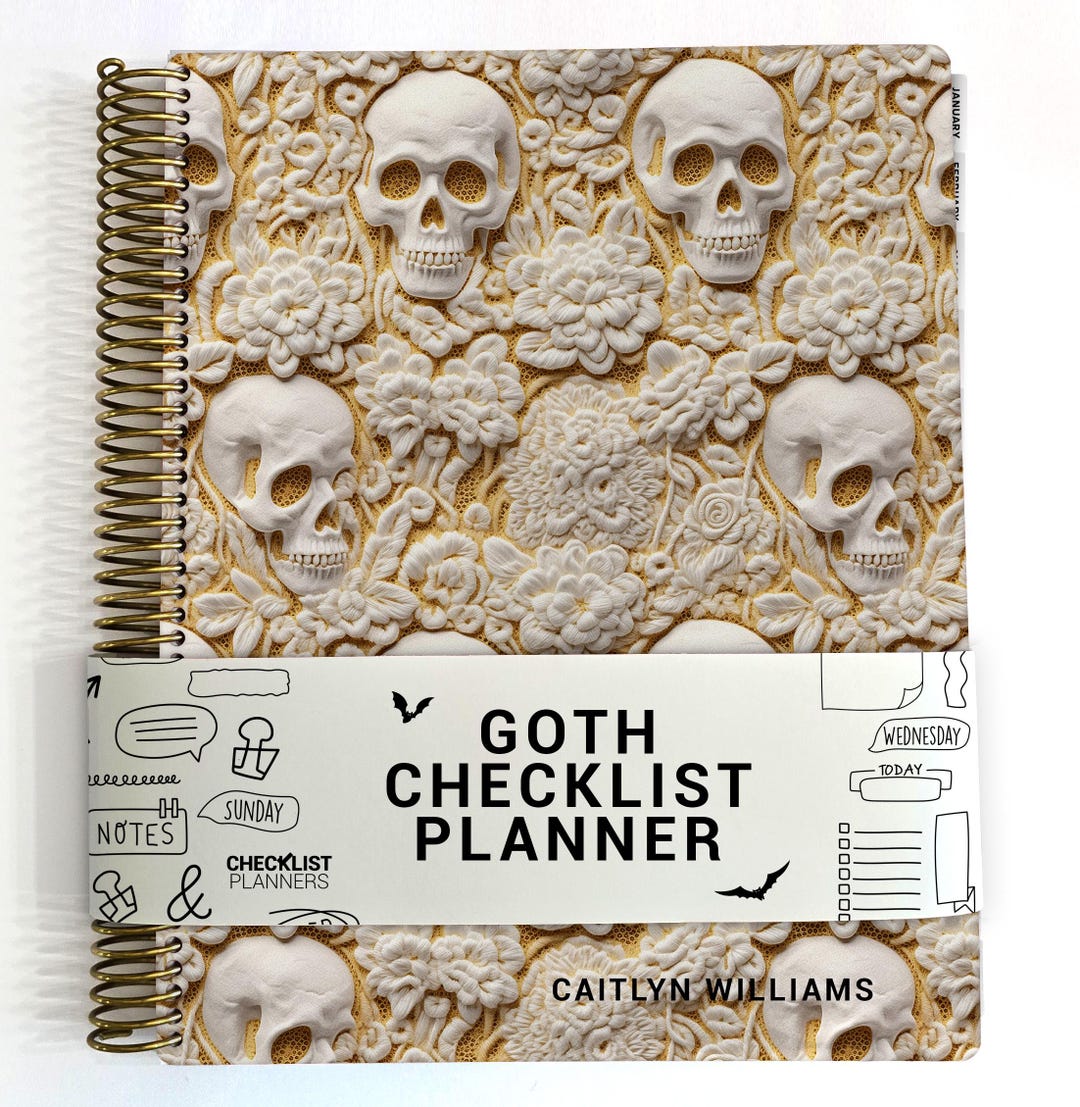 Goth Checklist Planner, to Do List Planner, 2024-2025, 2025-2026 ...