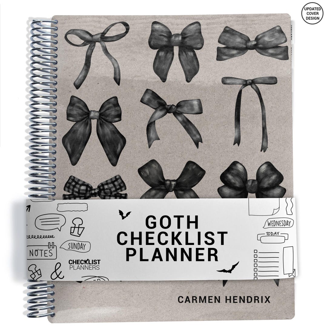 Goth Checklist Planner, to Do List Planner, 2025-2026, Personalized ...