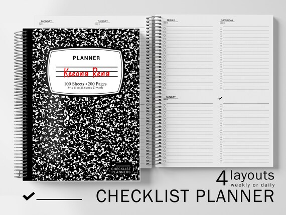 Checklist Planner to Do List Planner Personalized Planner - Etsy