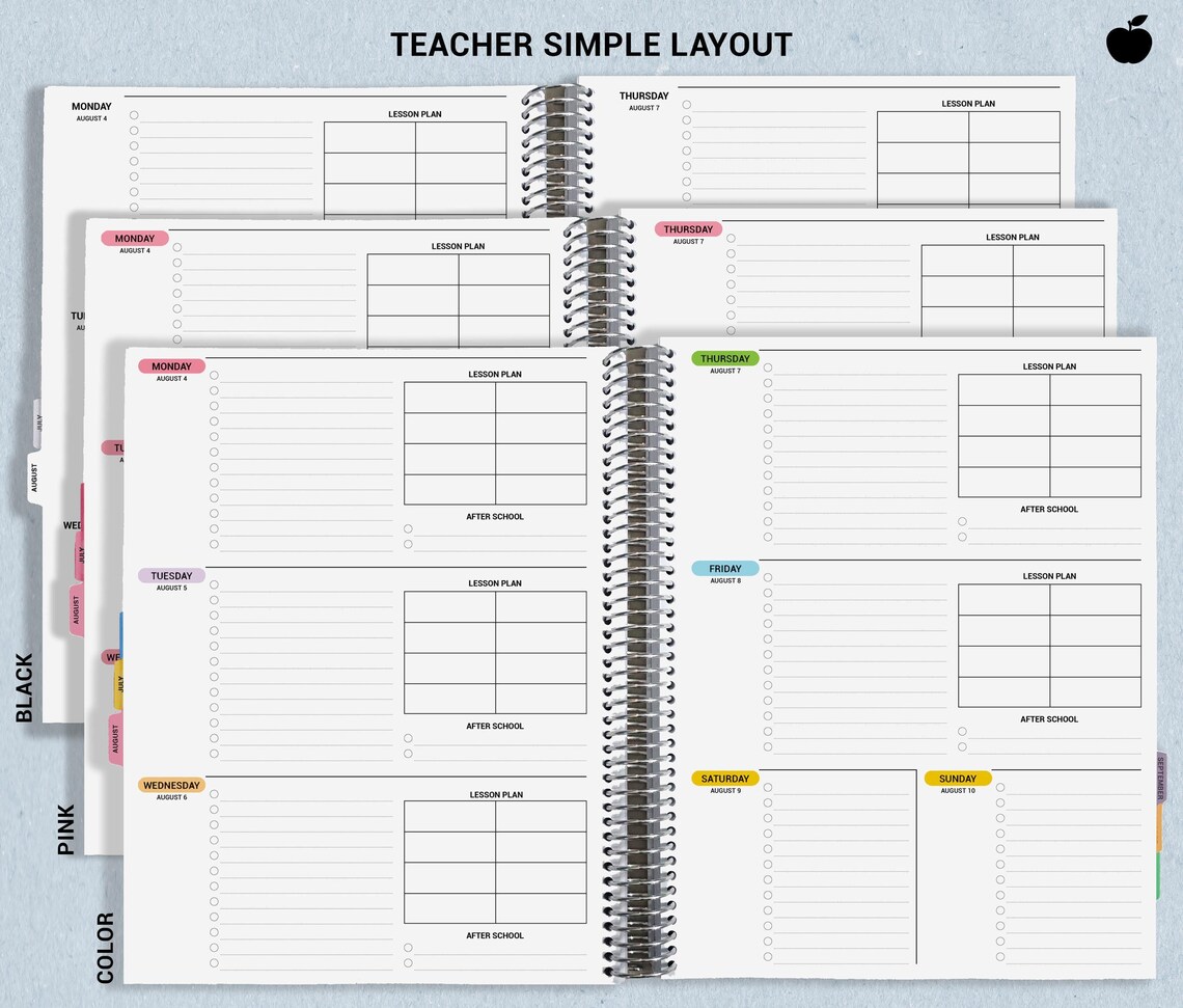 TEACHER Checklist Planner, Lesson Planner, 2026-2027, School Year ...