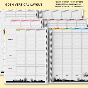 Goth Checklist Planner, to Do List Planner, 2024-2025, 2025-2026 ...
