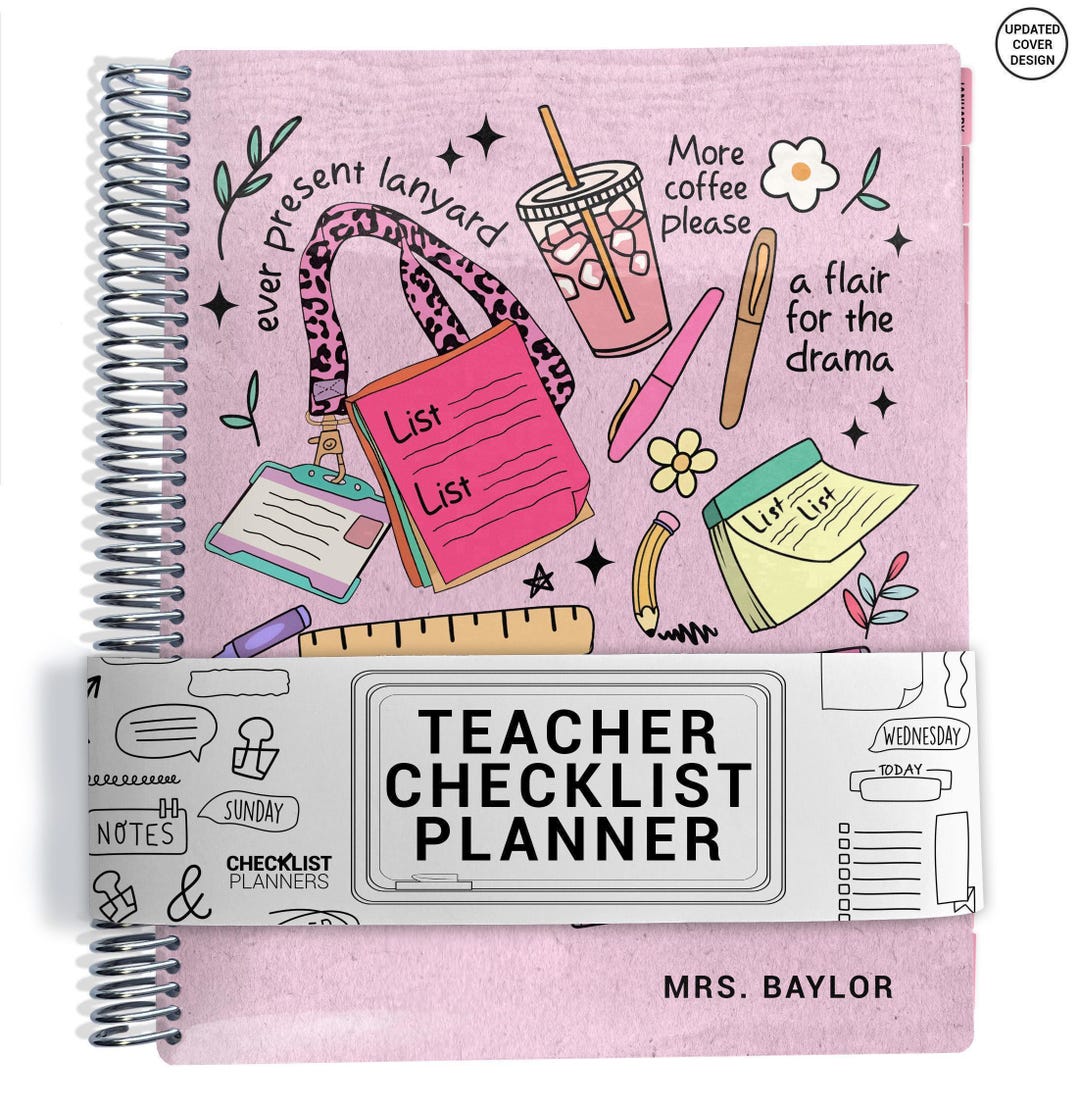 TEACHER Checklist Planner, Lesson Planner, 2026-2027, School Year ...