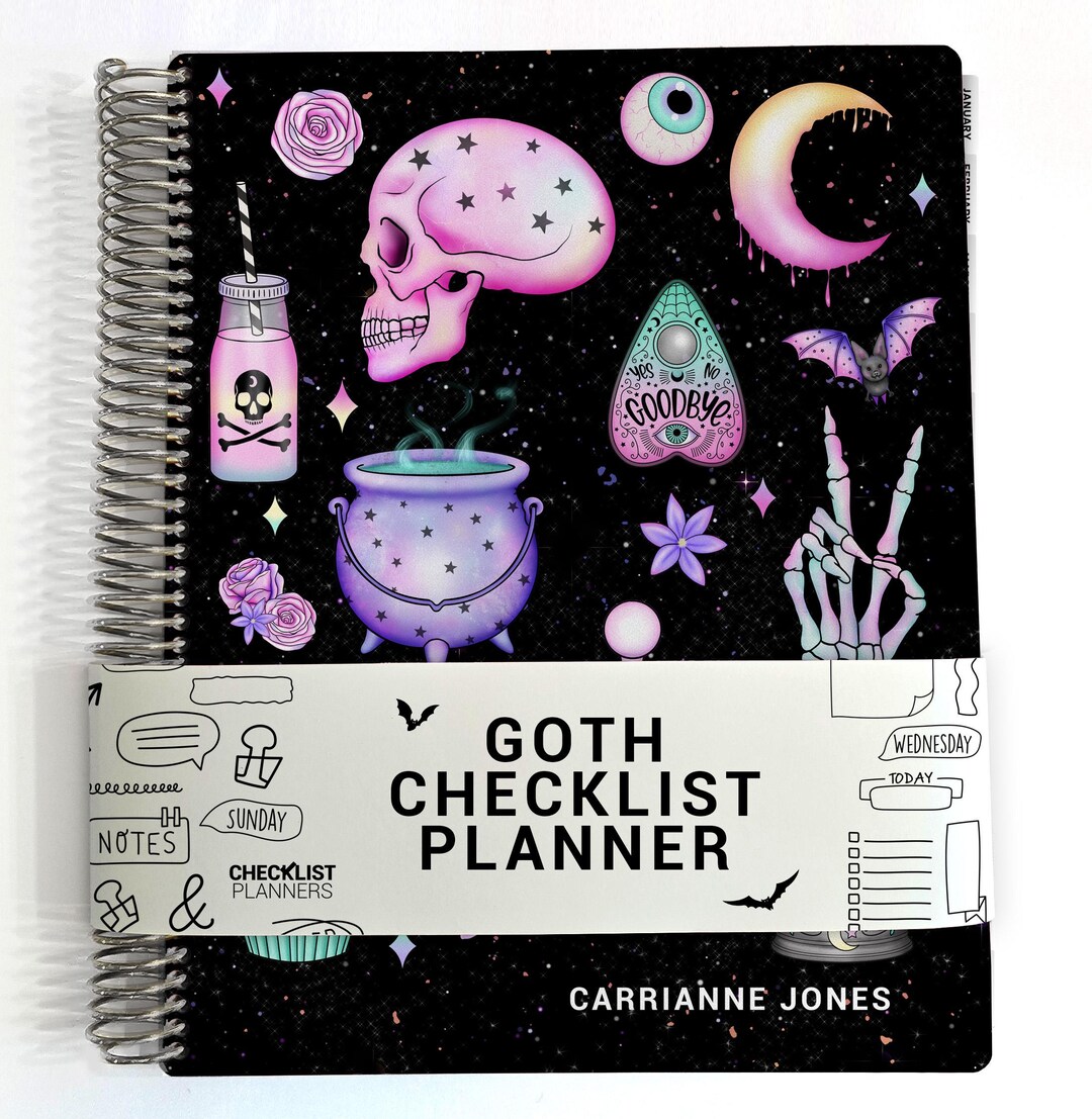 Goth Checklist Planner, to Do List Planner, 2025-2026, Personalized ...