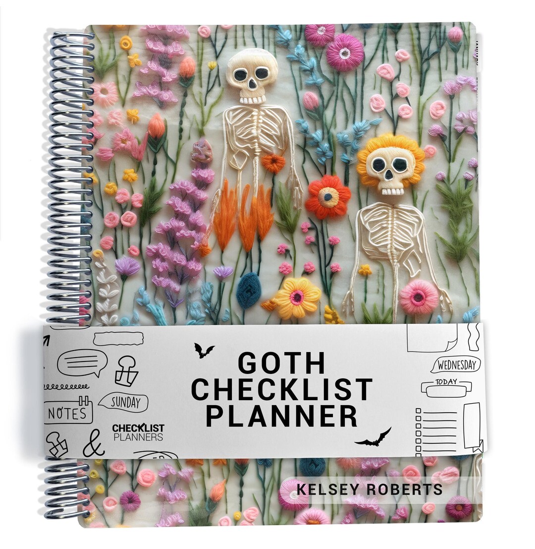 Goth Checklist Planner, to Do List Planner, 2026-2027, Personalized ...