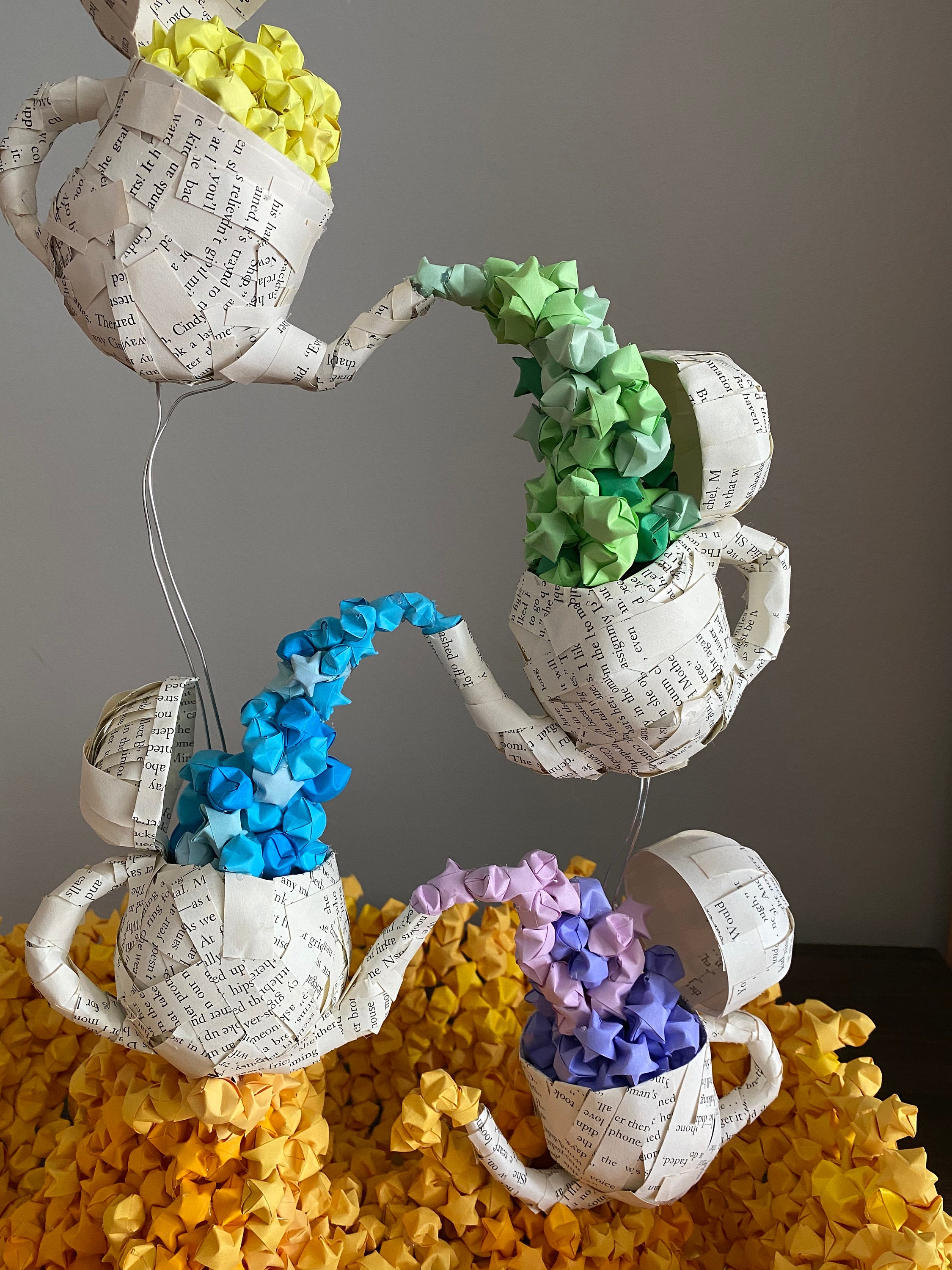 Mad Hatter's Tea Party Teapots: Recycled Paper Book Art Sculpture - Etsy