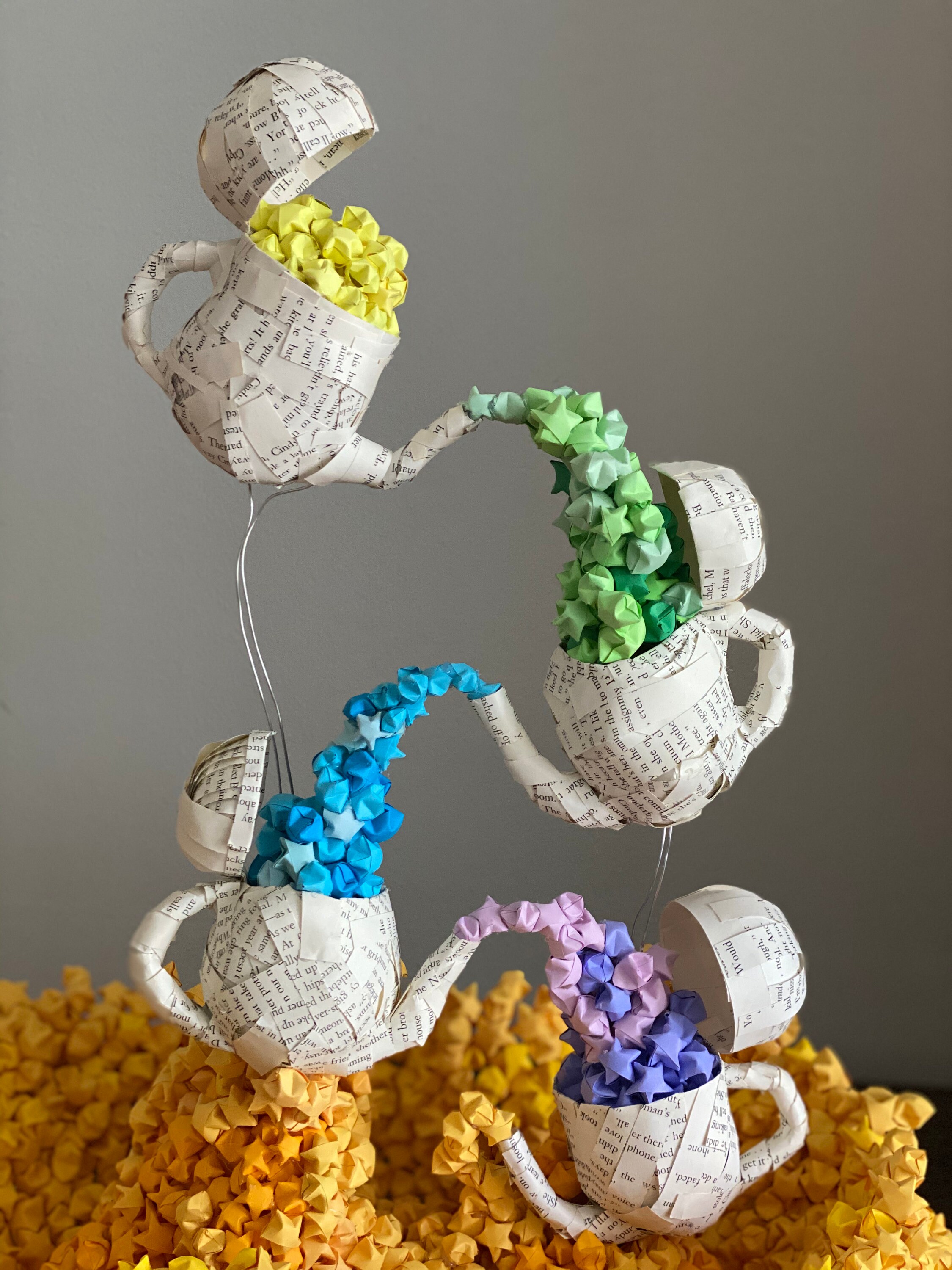 Mad Hatter's Tea Party Teapots: Recycled Paper Book Art Sculpture - Etsy