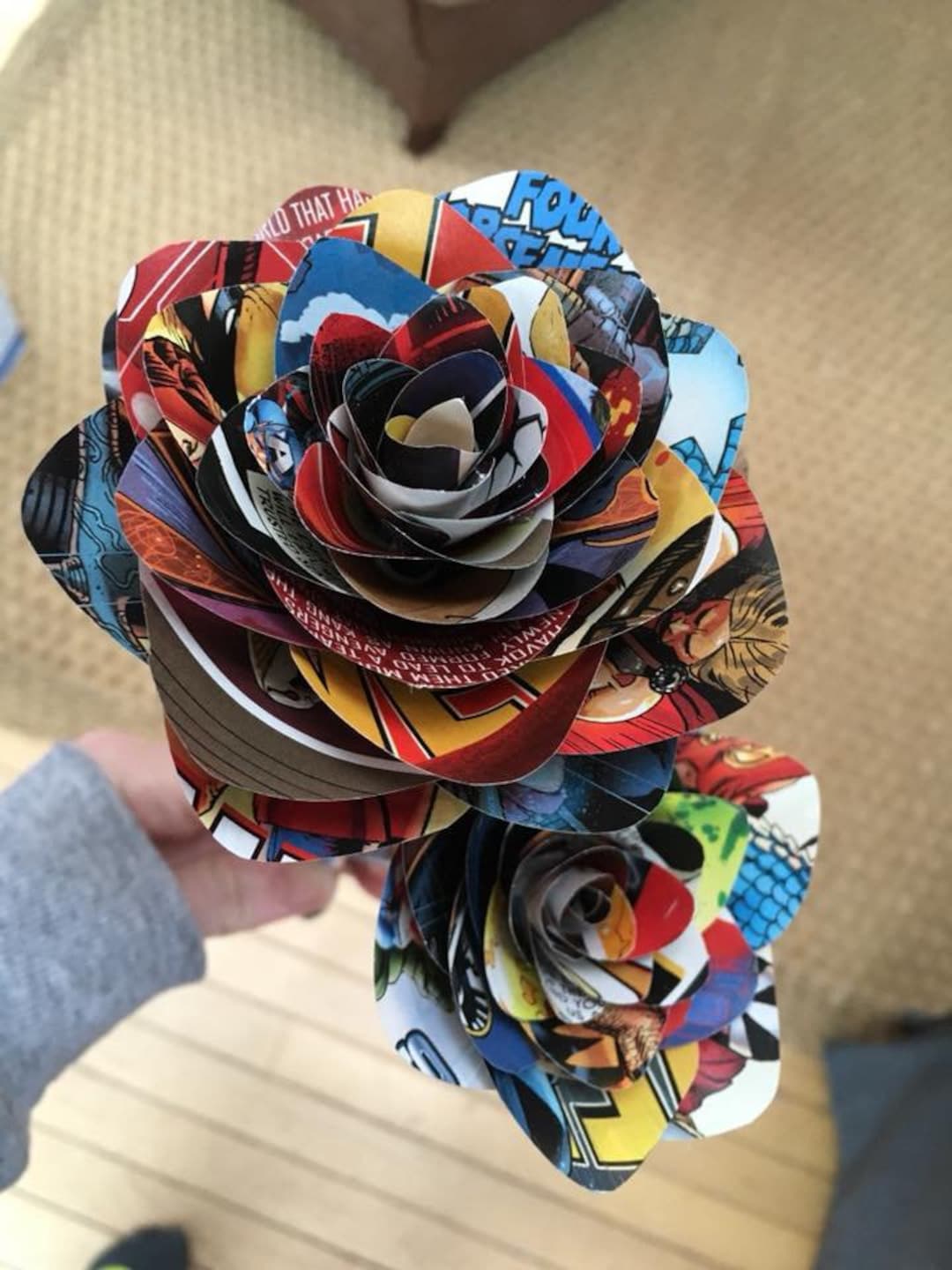 Marvel Avengers Comic Book Paper Flowers (set of 3) - Etsy