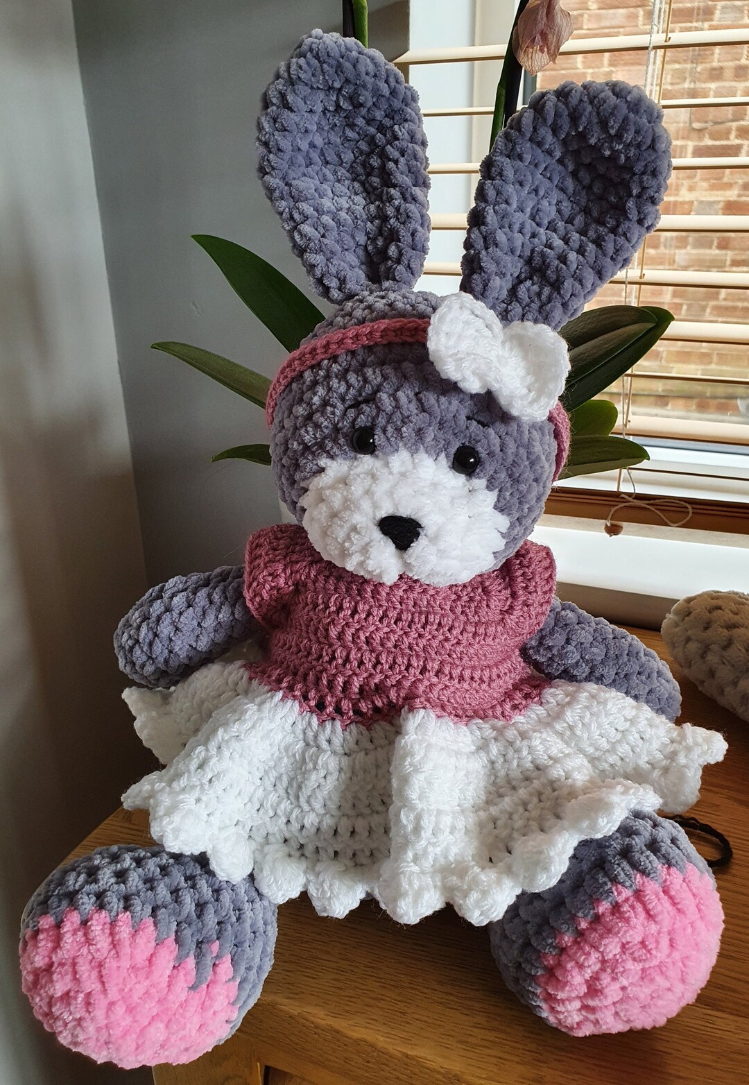 Hand Crocheted Plush Rabbits Soft and Cuddly Made to Order 43cm Tall ...
