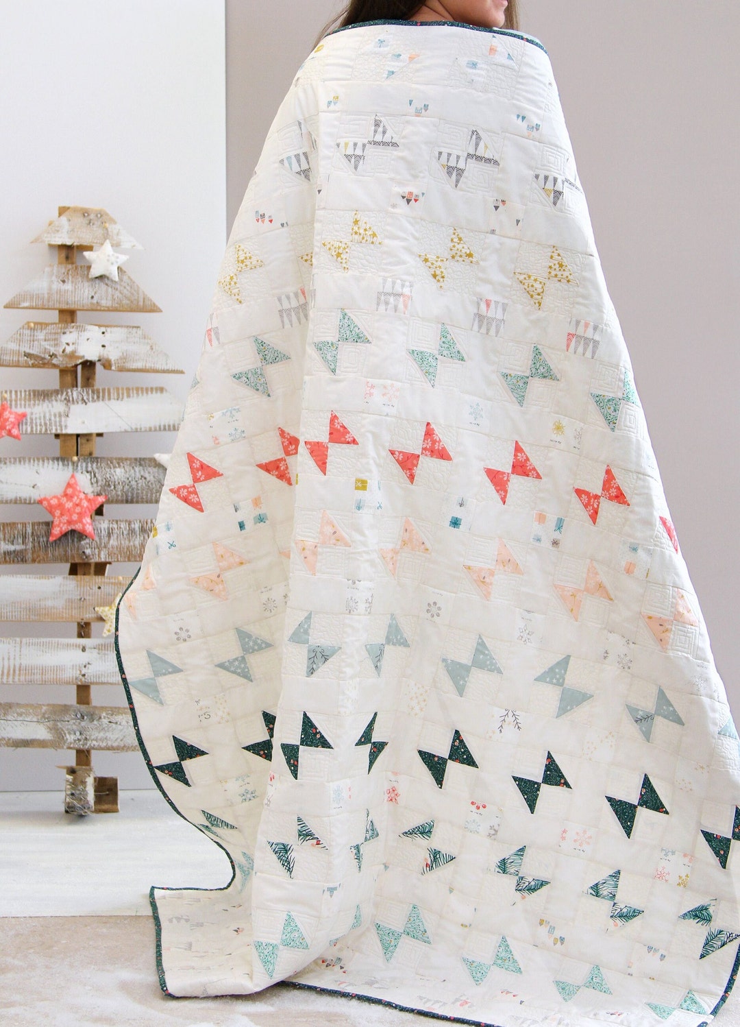 BOXES & BOWS Ready to Make Quilt Top Kit in Little Town Fabrics by Amy ...