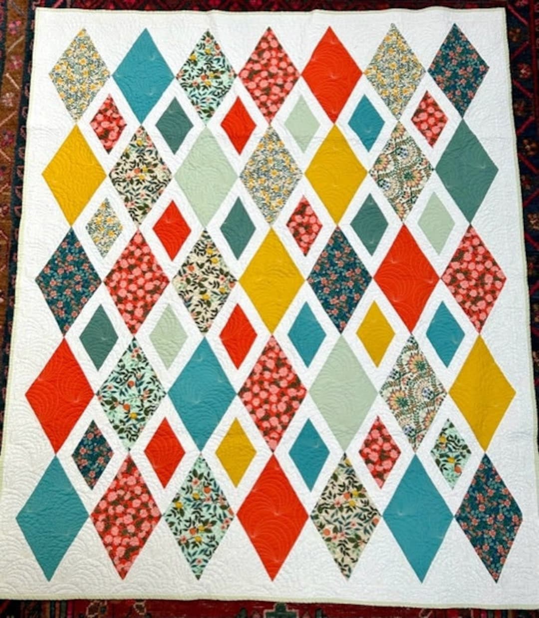 HARLEQUIN DIAMONDS QUILT in Rifle Paper Co Fabrics Contemporary Quilt ...