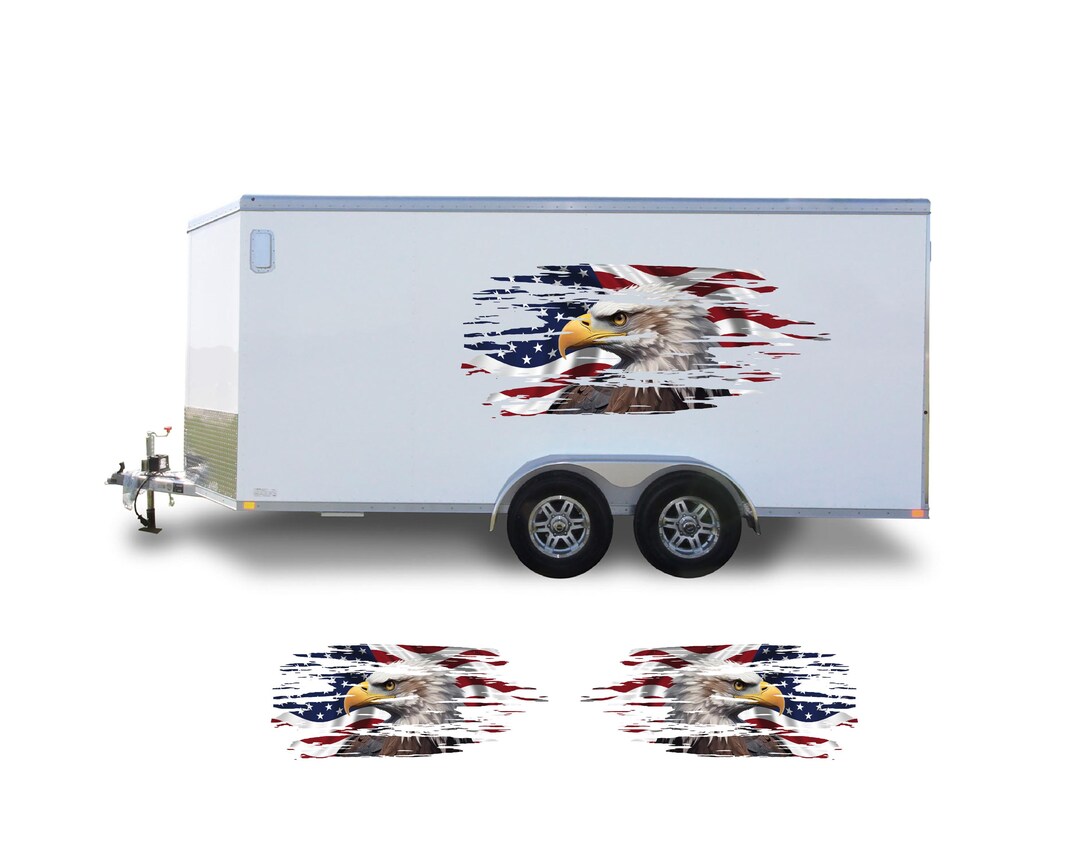 Patriotic Graphics American Flag Trailer Graphics Vinyl Graphics Auto ...