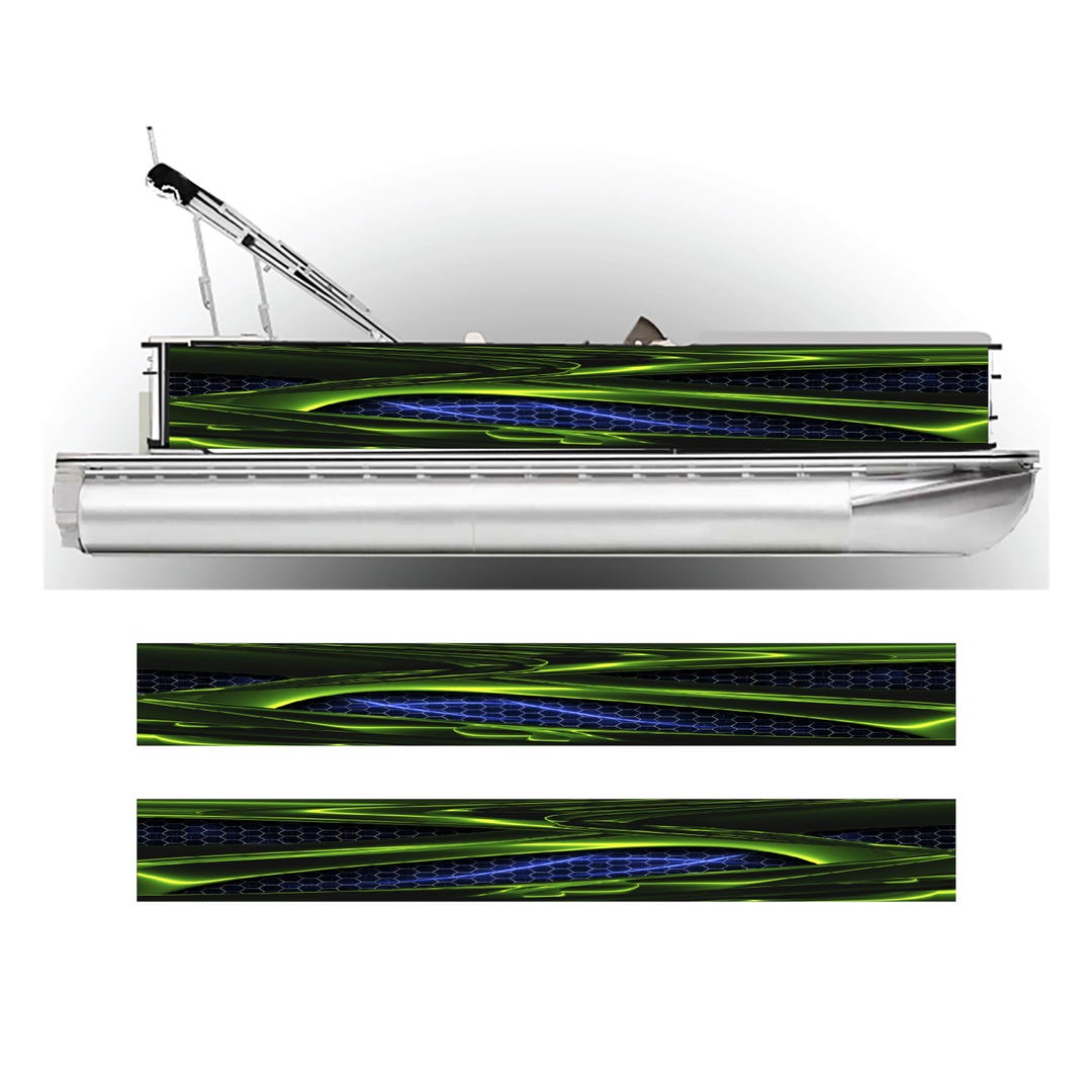 Green Pontoon Boat Wrap Graphic Decal Kit - Many Sizes and Colors ...