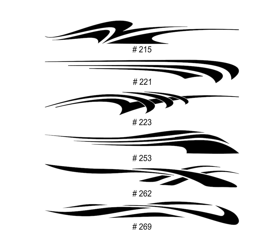 Vinyl Graphics Auto Truck Car Boat Trailer Race - Many Colors - Left ...