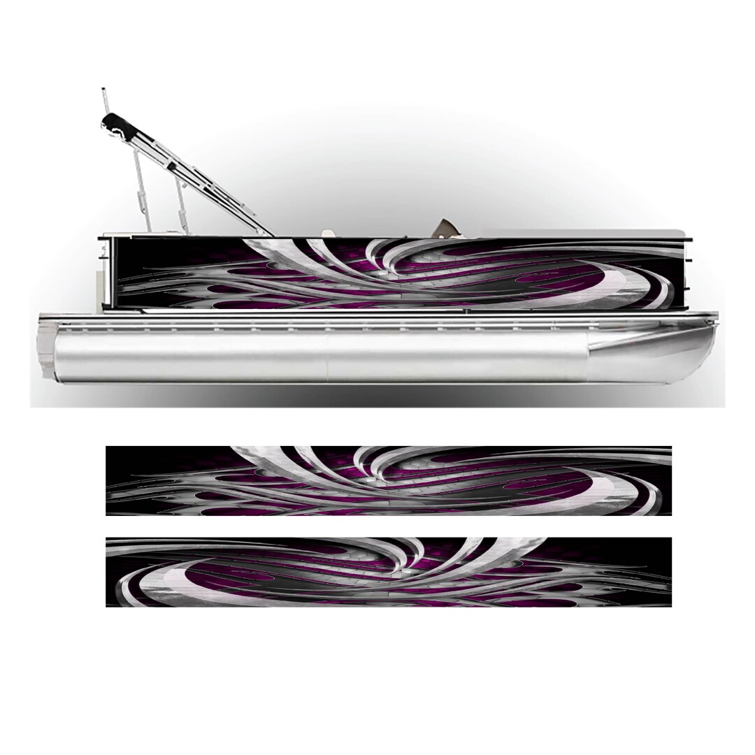 Pink Pontoon Boat Wrap Graphic Decal Kit - Many Sizes and Colors - Full ...