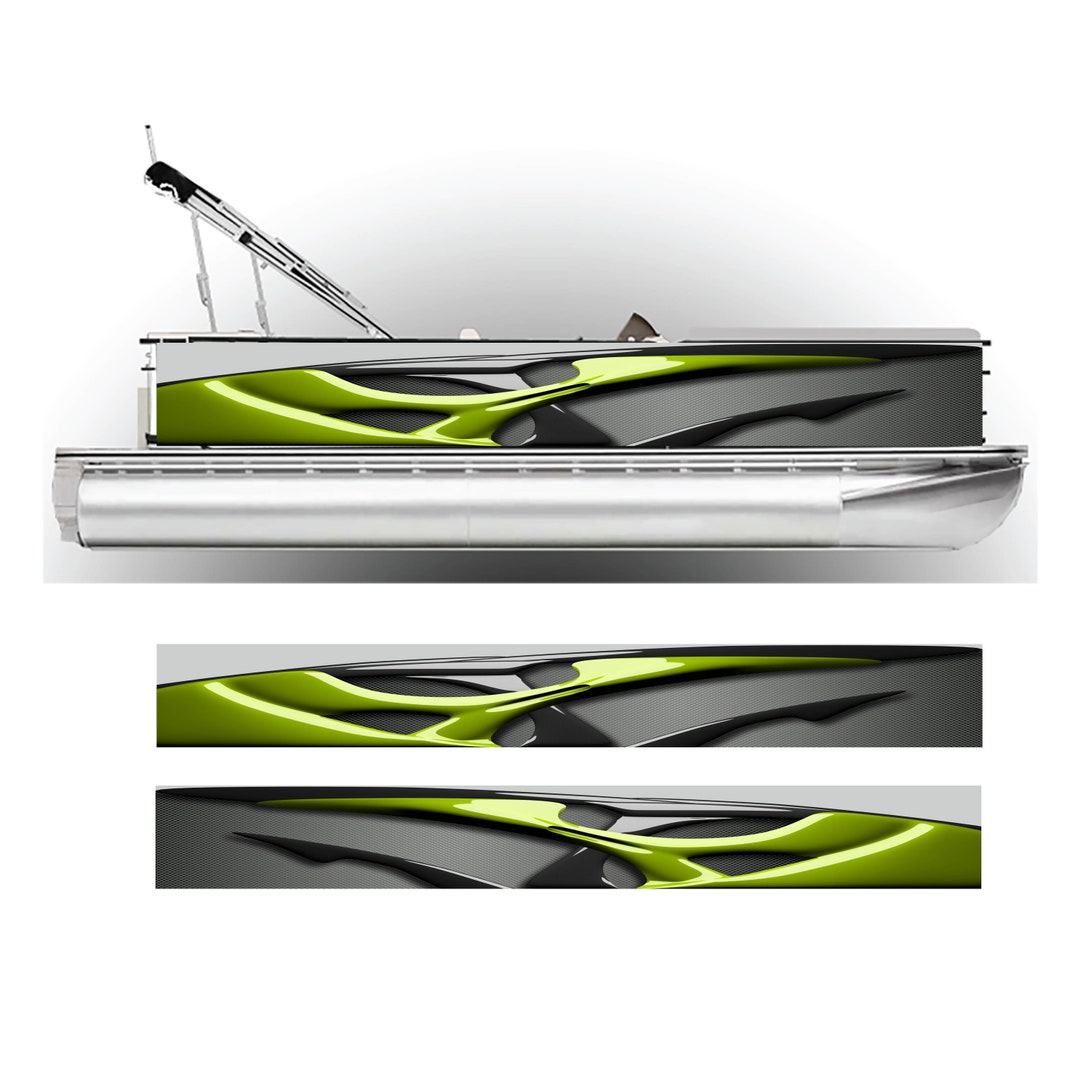 Green Pontoon Boat Wrap Graphic Decal Kit - Many Sizes and Colors ...