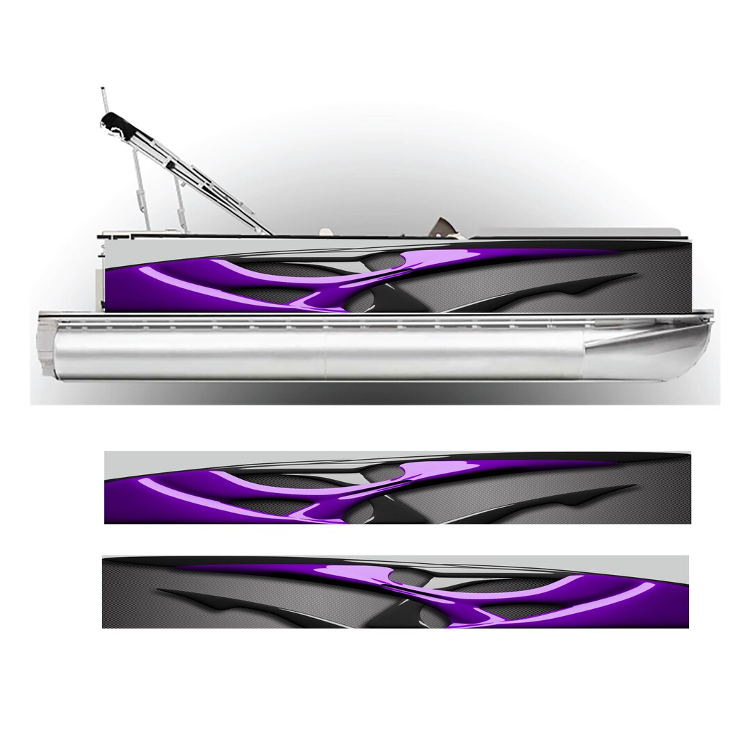 Purple Pontoon Boat Wrap Graphic Decal Kit - Many Sizes and Colors ...