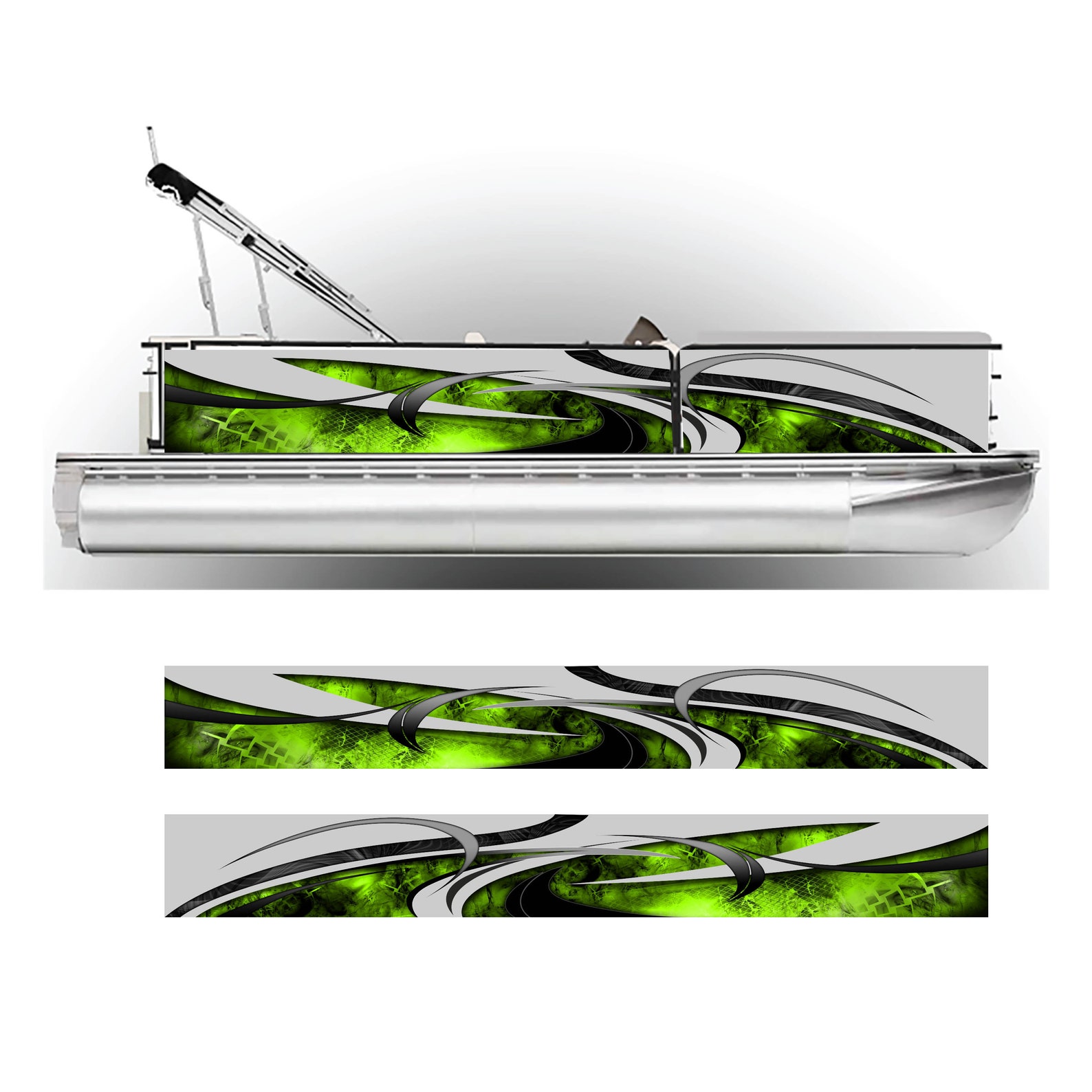 Green Pontoon Boat Wrap Graphic Decal Kit - Many Sizes and Colors ...